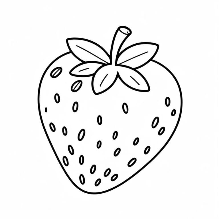 Sabor na Arte: Desenho de Morango para Colorir