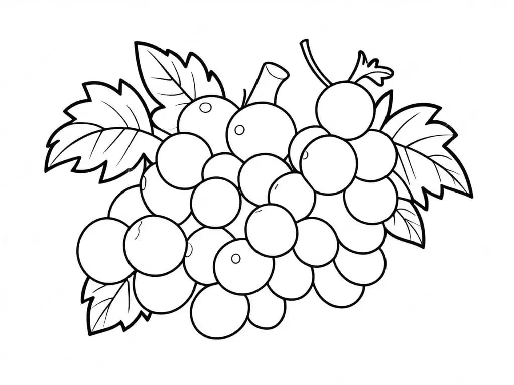 Além das Cores: Explorando o Desenho de Uva para Colorir
