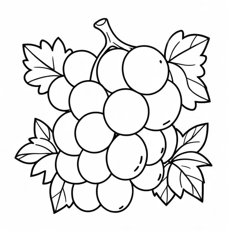 Além das Cores: Explorando o Desenho de Uva para Colorir