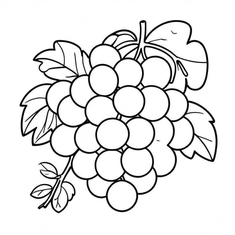 Além das Cores: Explorando o Desenho de Uva para Colorir
