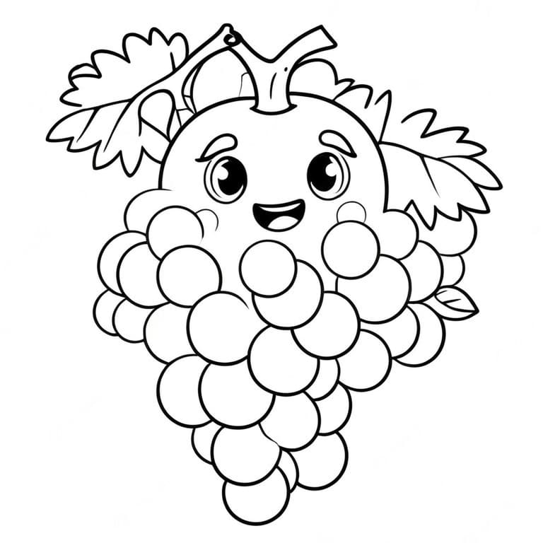 Além das Cores: Explorando o Desenho de Uva para Colorir