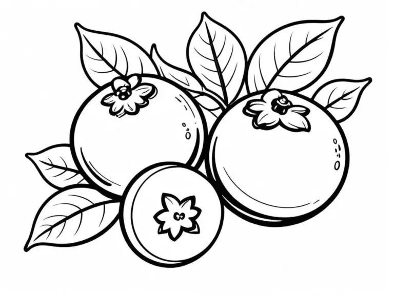 Um Toque de Azul: Desenho de Mirtilo para Colorir