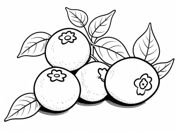 Um Toque de Azul: Desenho de Mirtilo para Colorir