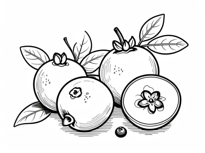 Um Toque de Azul: Desenho de Mirtilo para Colorir