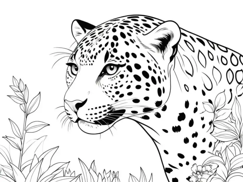 Cores da Natureza: Desenho de Onça para Imprimir e Colorir