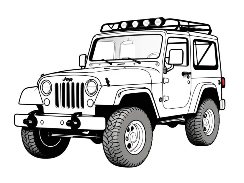 Desenho de Jipe para Colorir: Uma Aventura em Seu Papel!