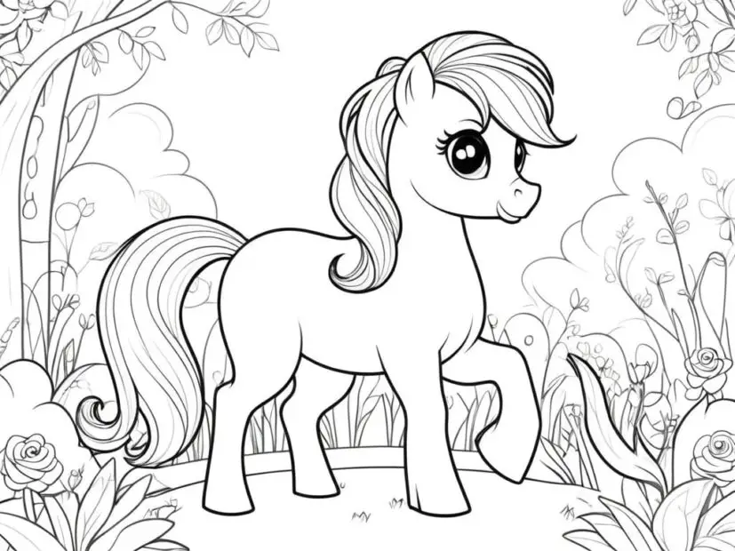 Desenho de pónei para colorir: 8 modelos encantadores que vão encantar