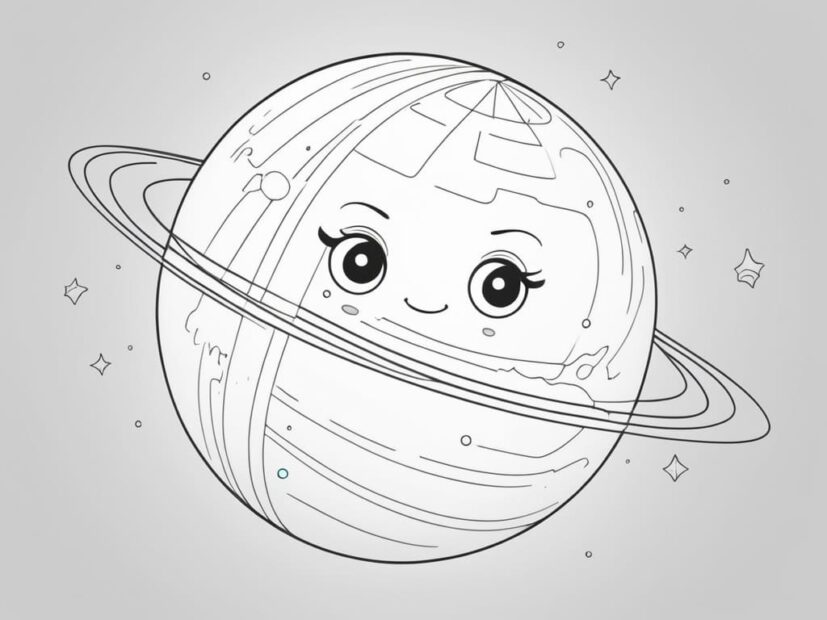 Desenho do planeta Urano para colorir: divirta-se pintando o gigante gelado